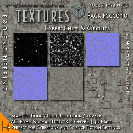 Second Life Marketplace - [kCCC010] 1024px Computer Chip and Circuit AO ...