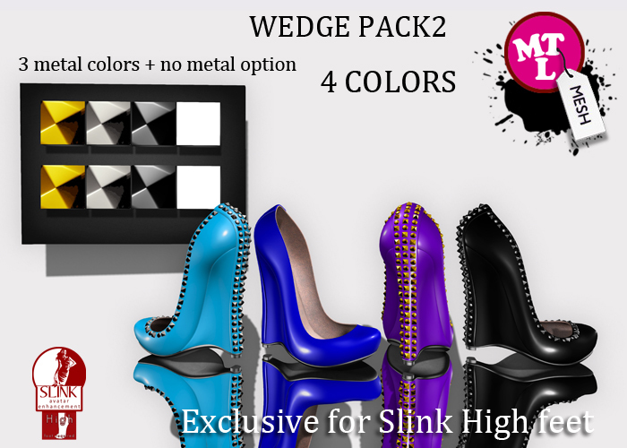 Second Life Marketplace - Miss LT Anat mesh wedge slink high feet pack 2
