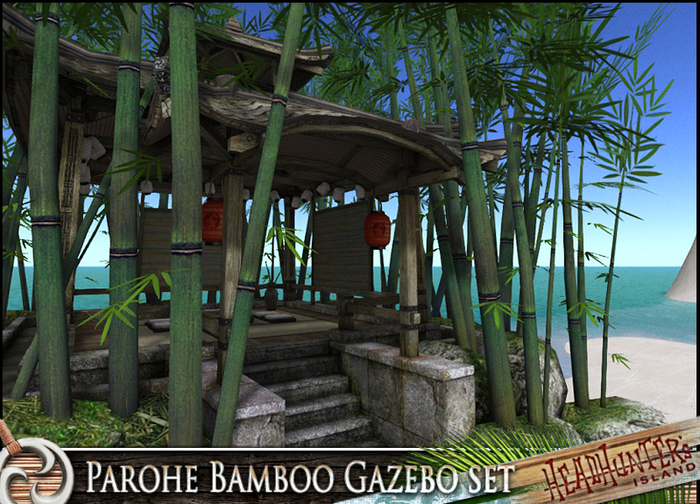 Second Life Marketplace - HeadHunter's Island - PAROHE Bamboo Gazebo ...