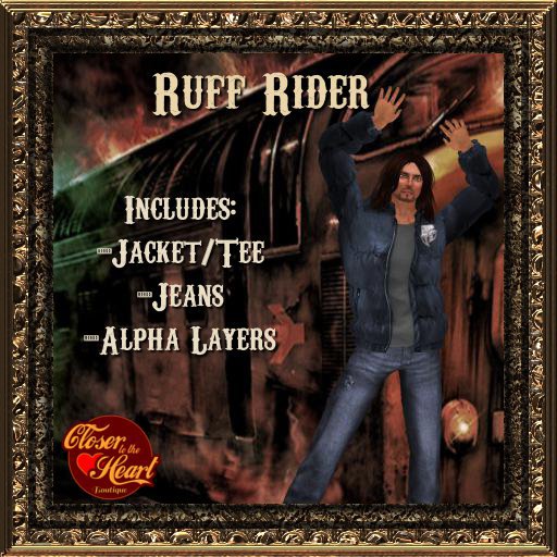 Second Life Marketplace - Men's Ruff Rider Outfit-Blue/Grey BOXED
