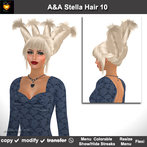 Second Life Marketplace - A&A Stella Hair 10 (Platinum), extravagant ...