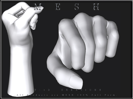 Second Life Marketplace - T-3D Creations [ Display Woman Hands No.2 ...