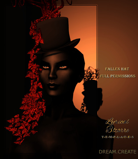 Second Life Marketplace - !Lyrical B!zarre Templates! - Fallen Hat MESH FP