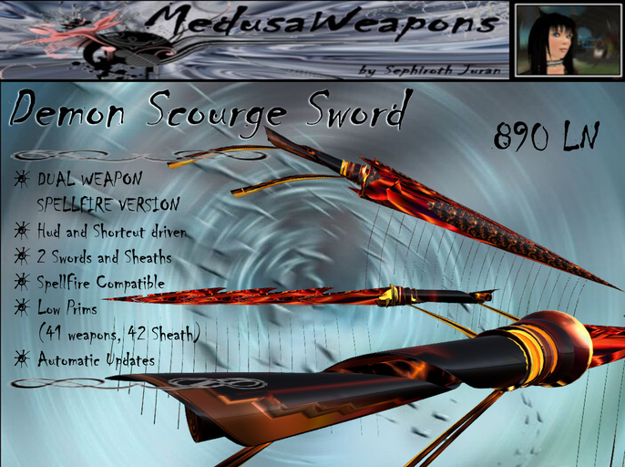 Second Life Marketplace - ~ Medusa Weapons ~ Demon Scourge Dual Sword ...