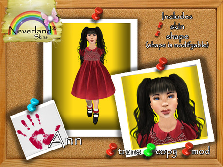 Second Life Marketplace - Neverland kids avatar skins: caucasian Ann ...