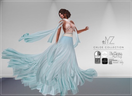 Second Life Marketplace - - LYZ - Chloe Gown Butter (FitMesh) + Appliers
