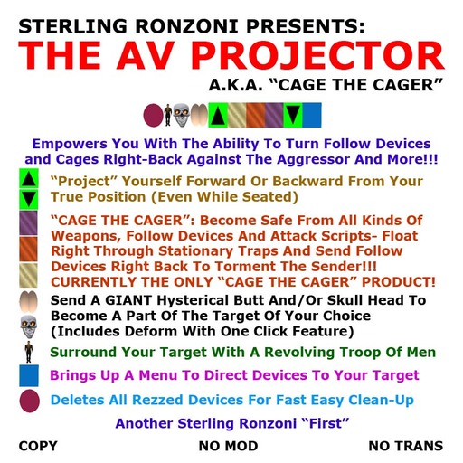 Second Life Marketplace - "The AV Projector HUD" (aka "Cage the Cager")