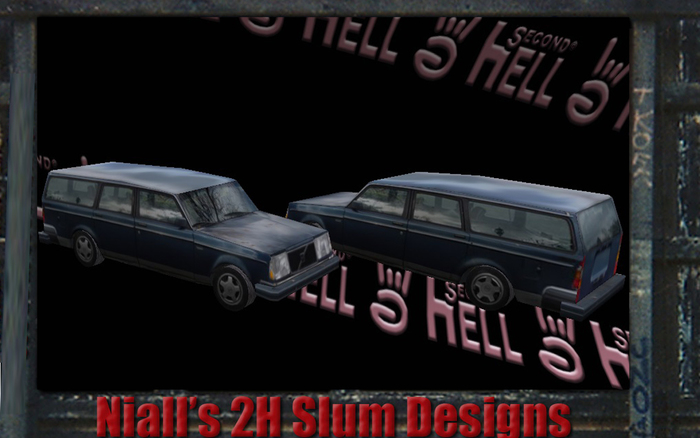 Second Life Marketplace - 2H - Street Clutter Mesh Car 36 Blue Wagon