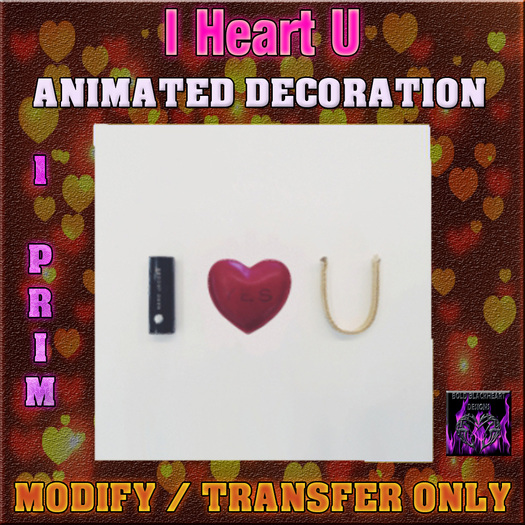 Second Life Marketplace - BBD - I Heart U (Animated Decoration/Gift)