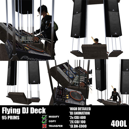 Second Life Marketplace - FLYING DJ DECK BOOTH with 4x CDJ's and a ...