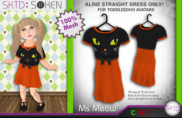 Second Life Marketplace - [SKTD] Toddleedoo Ms Meow ALine Straight Mesh ...