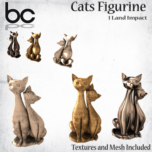 Second Life Marketplace - BC - Cats Figurine (boxed)