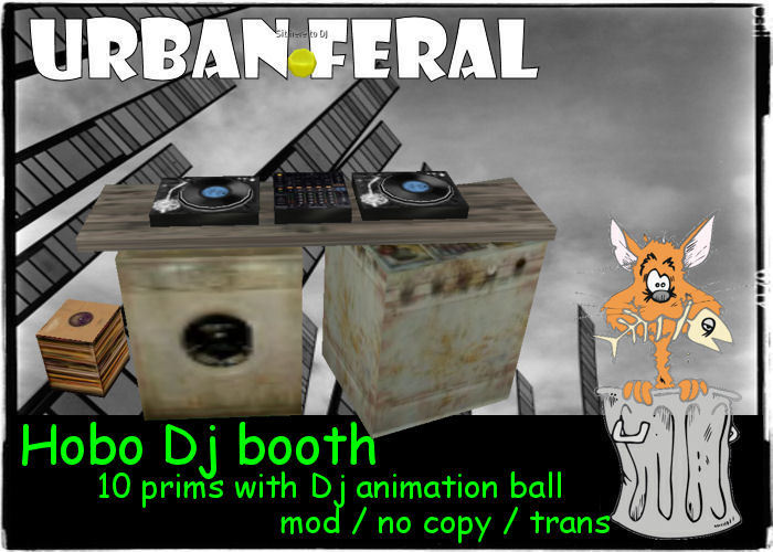 Second Life Marketplace - Urban Feral - Hobo - Dj booth