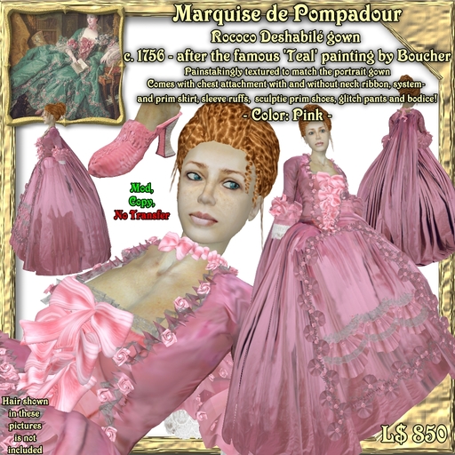 Second Life Marketplace - Wunderlich's Marquise de Pompadour Pink ...