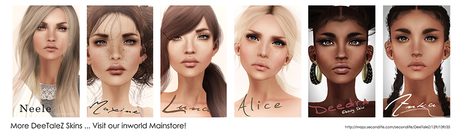 Second Life Marketplace - DeeTaleZ Skin A.T.W. Deedra Brows 1 Ebony