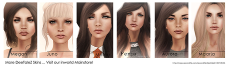 Second Life Marketplace - DeeTaleZ Skin A.T.W. Deedra Brows 1 Ebony