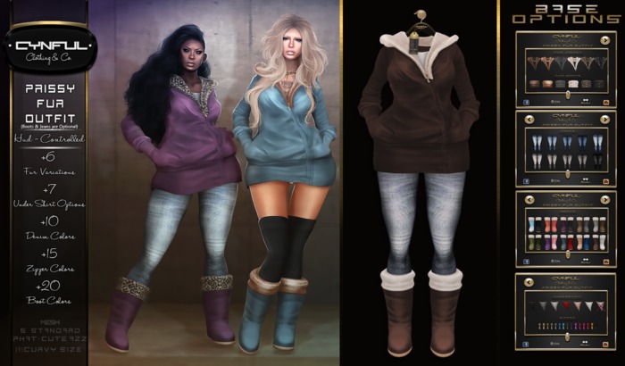 Second Life Marketplace - [Cynful] Prissy Fur Outfit - Brown