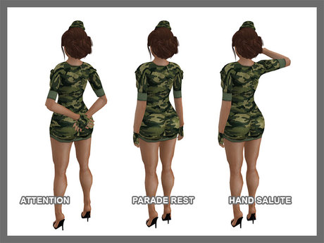 Second Life Marketplace - Unisex Military Pose Set (Copy/Mod)