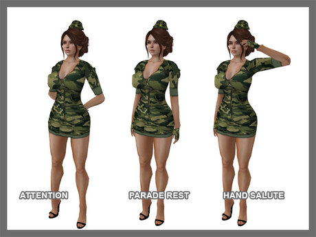 Second Life Marketplace - Unisex Military Pose Set (Mod/Trans)