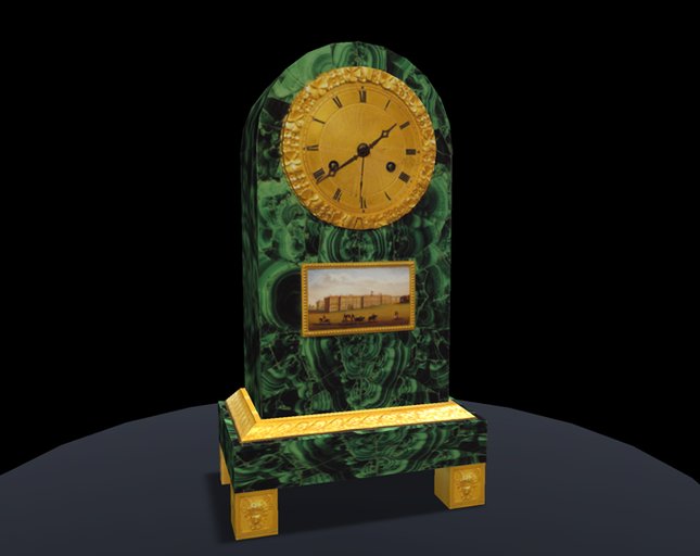 Second Life Marketplace - Antique Clock green marble Regency Mantle Clock