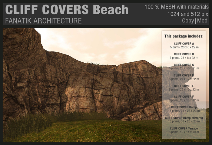 Second Life Marketplace - :Fanatik Architecture: CLIFF COVERS Beach ...