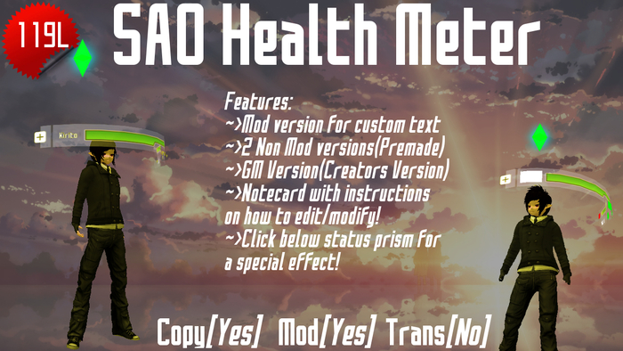 Second Life Marketplace - [W] SAO Health Meter