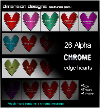 Second Life Marketplace - Dimension Designs Chrome Edge Alpha Heart ...