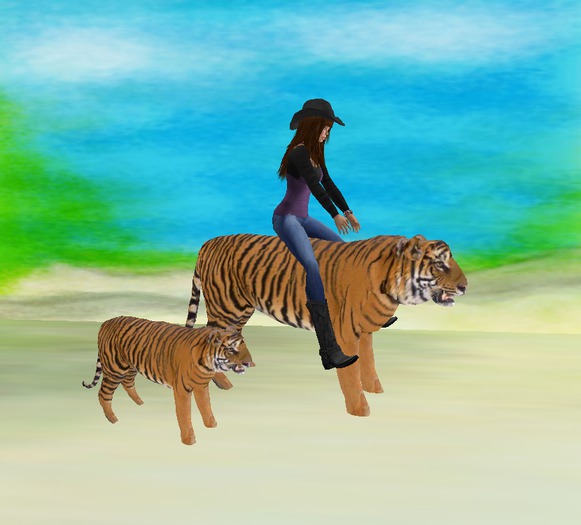 Second Life Marketplace - Rodeo Tiger & baby cub rideable animal