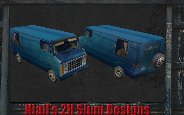 Second Life Marketplace - 2H - Street Clutter Mesh Car 41 Blue Van