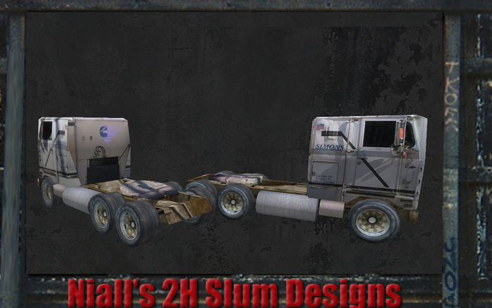 Second Life Marketplace - 2H - Street Clutter Mesh Car 43 White Semi