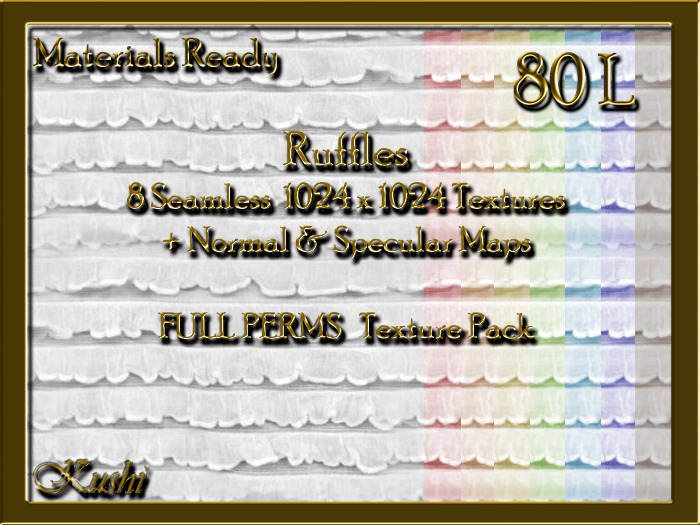 Second Life Marketplace - *Kushi* Ruffles Fabric Seamless Texture ...