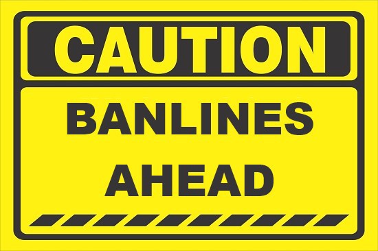 Second Life Marketplace - CAUTION BANLINES AHEAD warning sign
