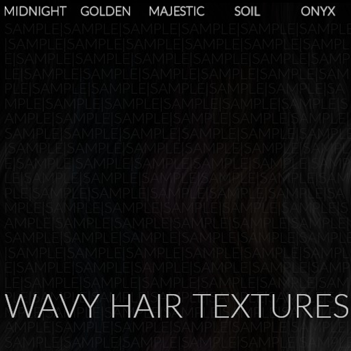 Second Life Marketplace - Wavy Hair Textures - Blacks - 5 colors