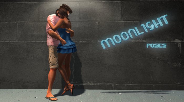 Second Life Marketplace - Moonlight Poses - H4 - Hug IV - Couple Pose