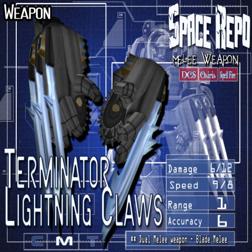 Second Life Marketplace - Space Repo - Terminator Lightning Claws