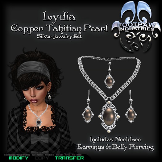Second Life Marketplace - [FPI] Lydia Copper Tahitian Pearl Silver - An ...