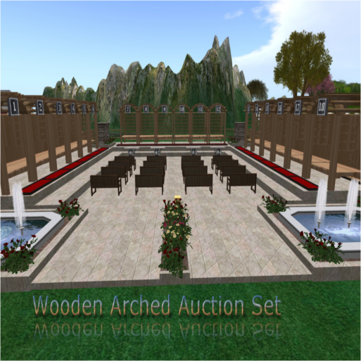 Second Life Marketplace - wooden stall auction set (unpack)