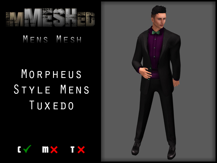 Second Life Marketplace - imMESHed - Morpheus Style Mens Tuxedo