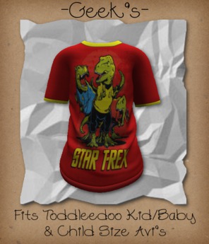 Second Life Marketplace - -Geek's- Star T-rex T-Shirt