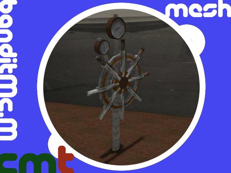 Second Life Marketplace - Steampunk airship steering wheel with gauge ...
