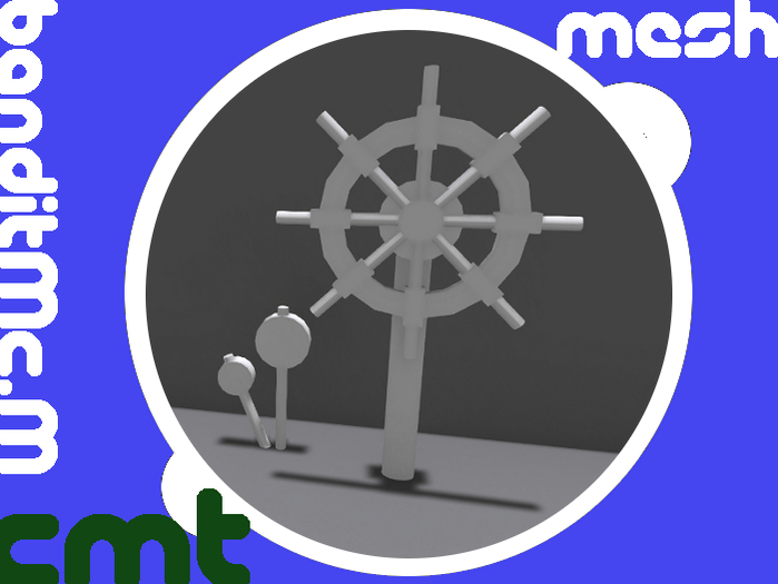 Second Life Marketplace - Steampunk airship steering wheel with gauge ...