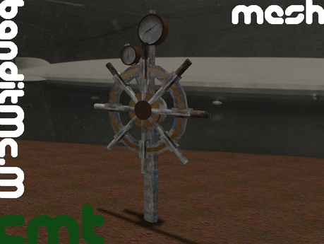 Second Life Marketplace - Steampunk airship steering wheel with gauge ...
