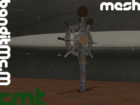 Second Life Marketplace - Steampunk airship steering wheel with gauge ...