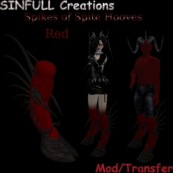 Second Life Marketplace - Spikes of Spite demon hooves Red Boxed