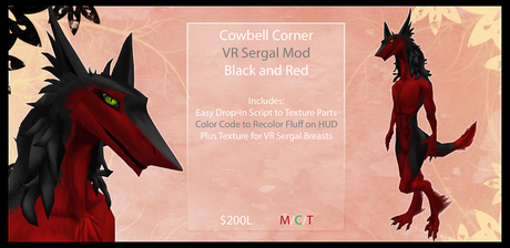 Second Life Marketplace - [CC] - VR Sergal Black and Red