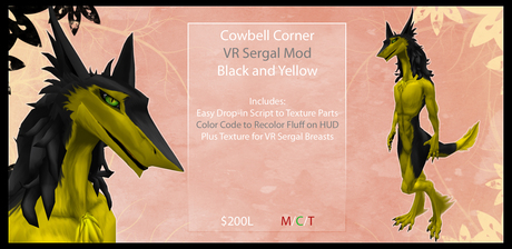 Second Life Marketplace - [CC] - VR Sergal Black and Yellow