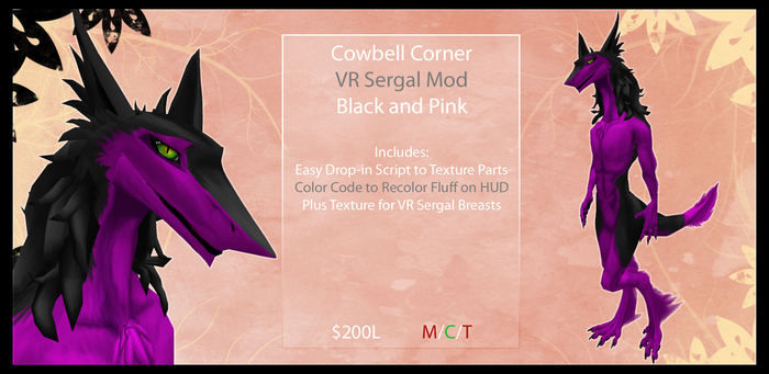 Second Life Marketplace - [CC] - VR Sergal Black and Pink