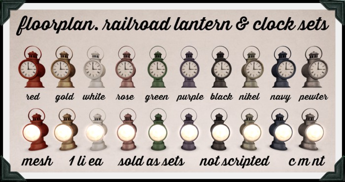 Second Life Marketplace - floorplan. railroad lantern & clock / white ...