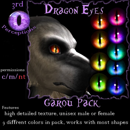 Second Life Marketplace - Garou Dragon Eyes Pack