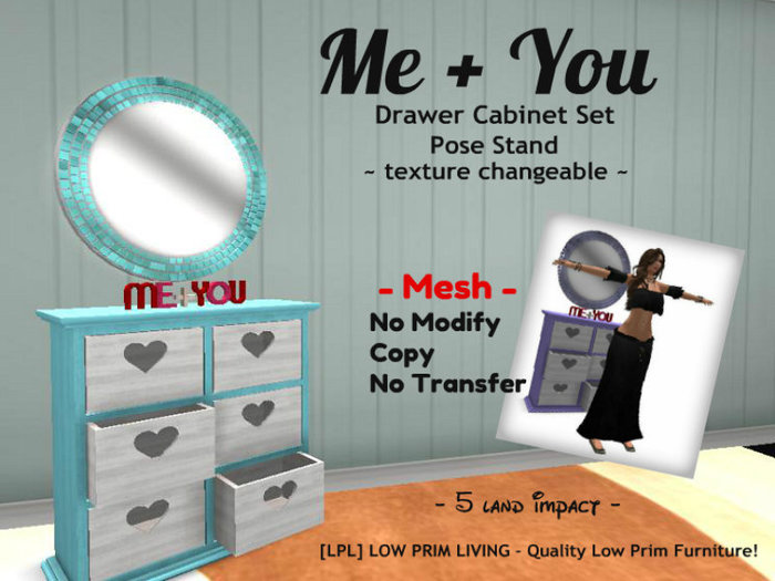 Second Life Marketplace - Me + You Drawer Cabinet - COPYABLE, pose ...